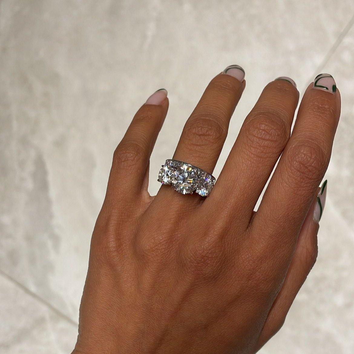 triple stack stone ring